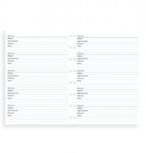 Filofax navulling A5 password paper | My Lovely Notebook