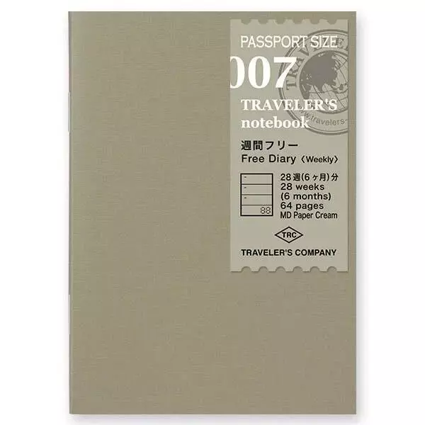 TRAVELER'S refill passport size - free diary weekly 007